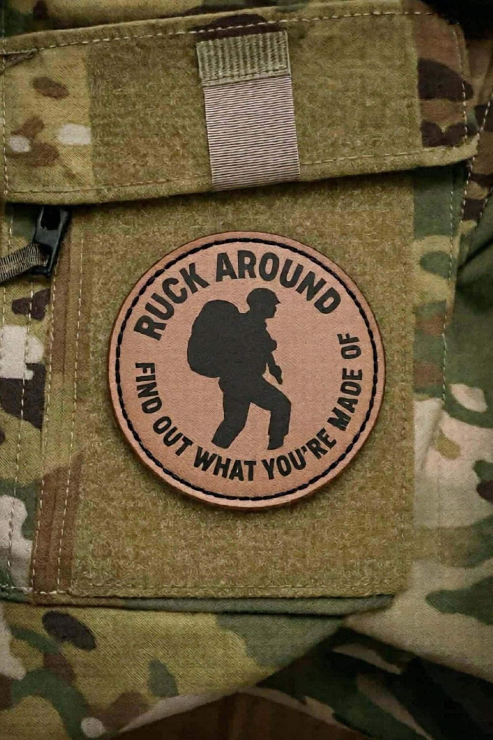 "Ruck Around" Leather Patch - Limited Run – Rucking Tough